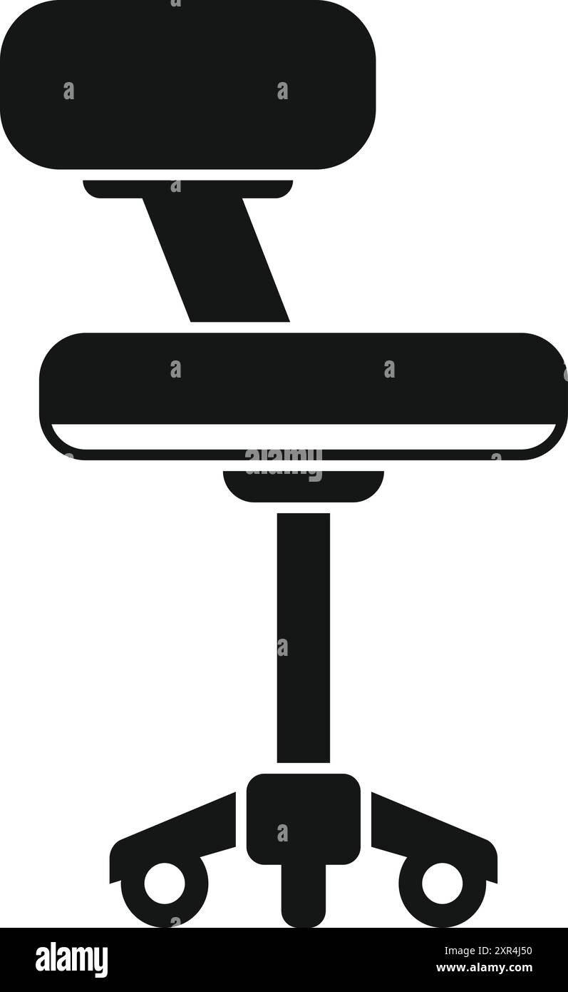 Black silhouette of a modern office chair, designed for comfort and ...