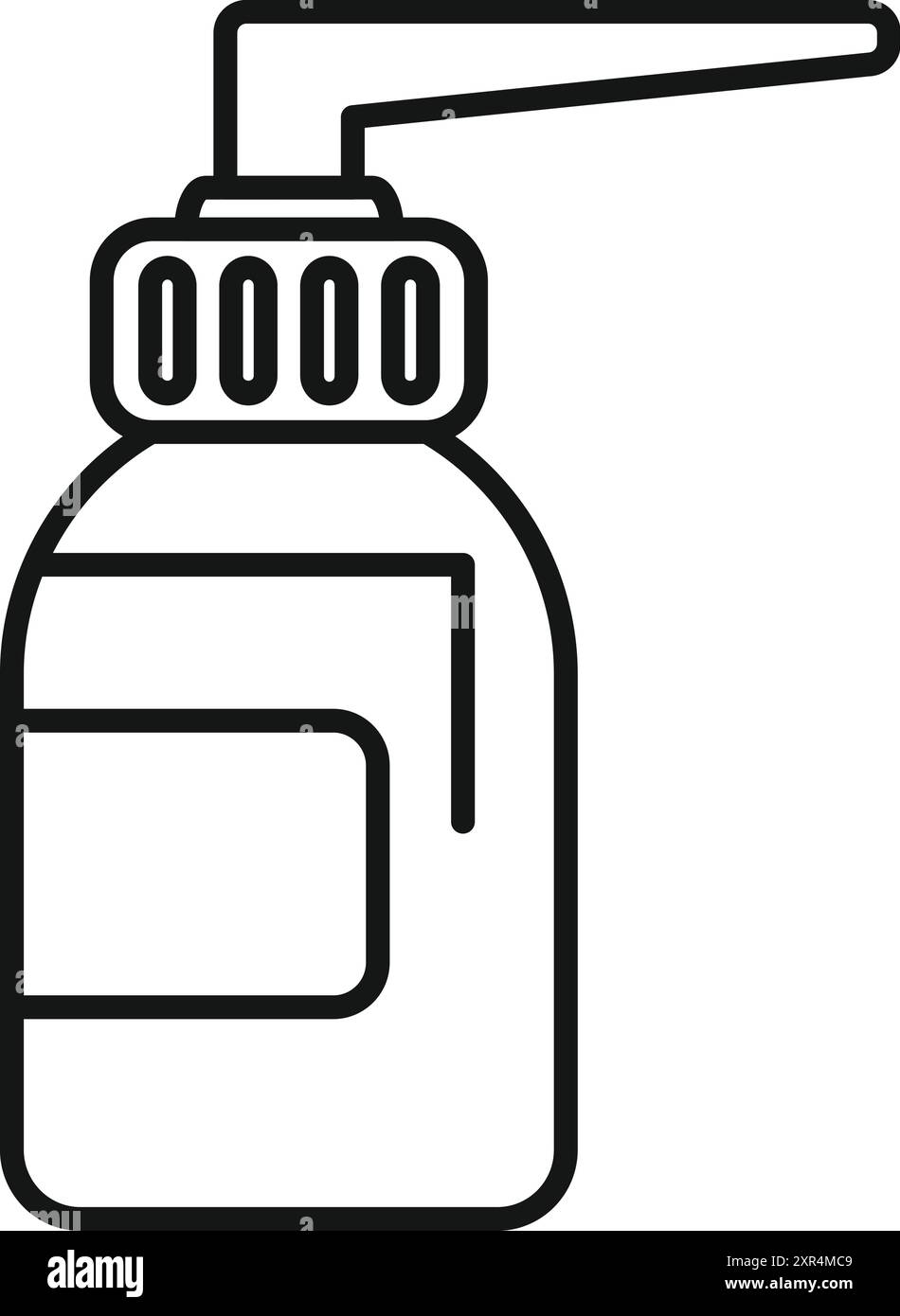 Simple line drawing of a spray bottle, containing liquid product for ...