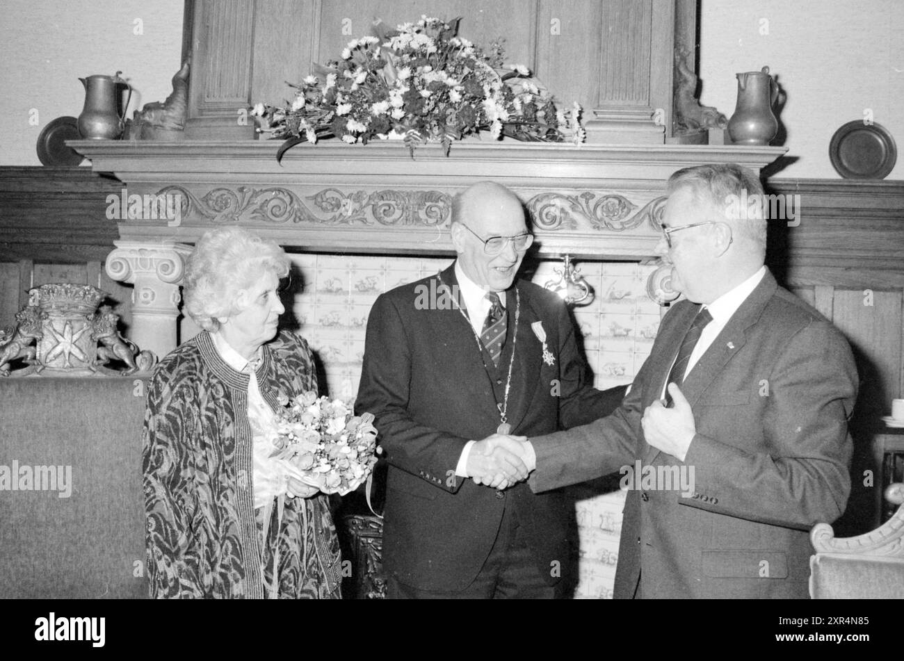 Farewell Mayor Machielsen of Zandvoort, Mayors, Zandvoort, 26-02-1988 ...