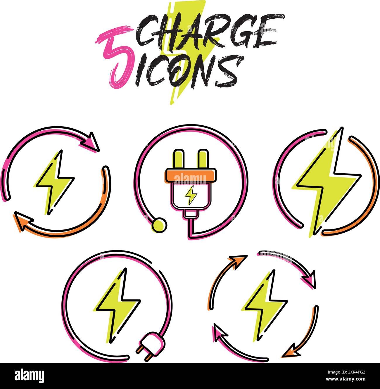 Set of Charge icon sketch Vector Stock Vector Image & Art - Alamy