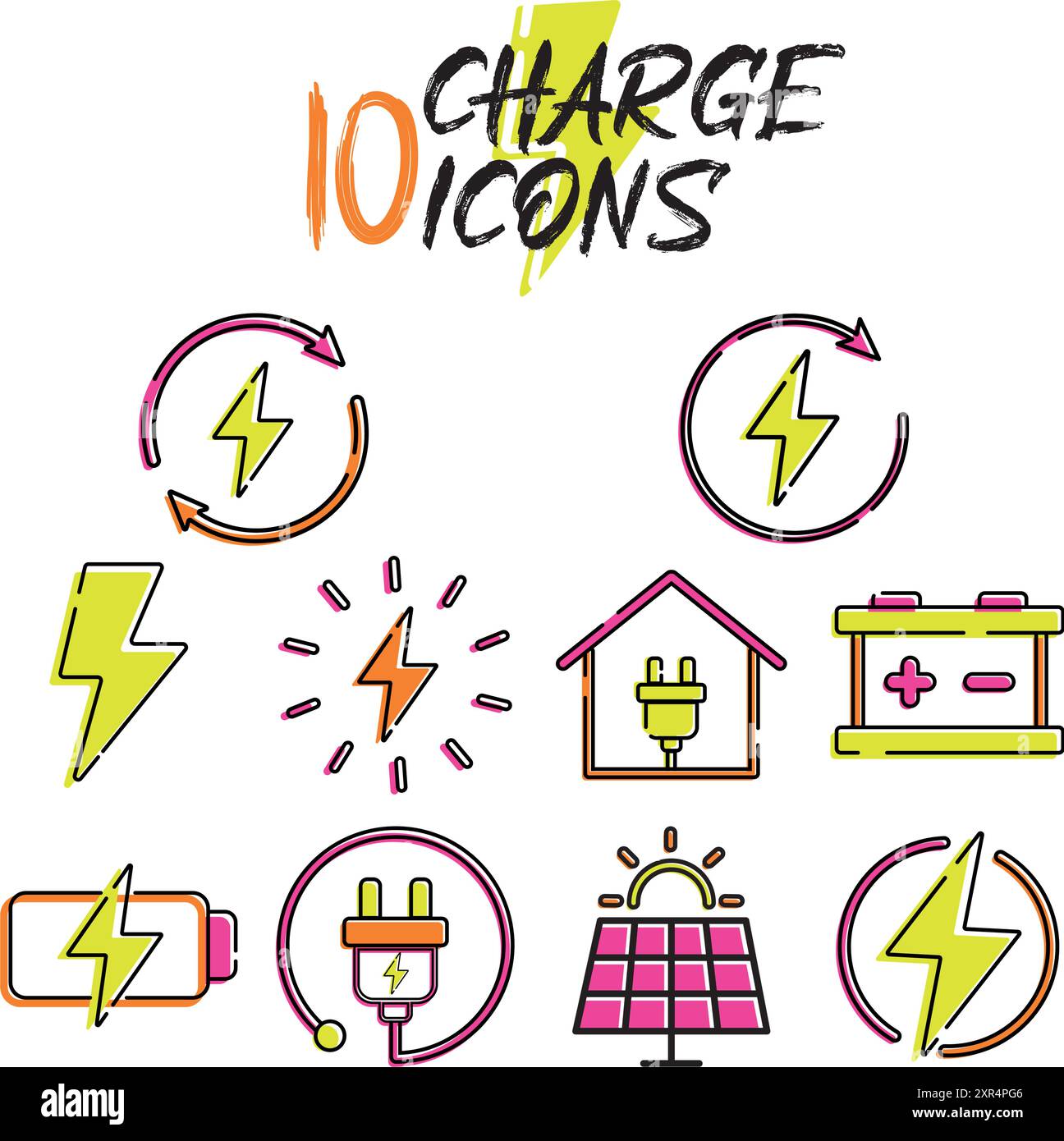 Set of Charge icon sketch Vector Stock Vector Image & Art - Alamy