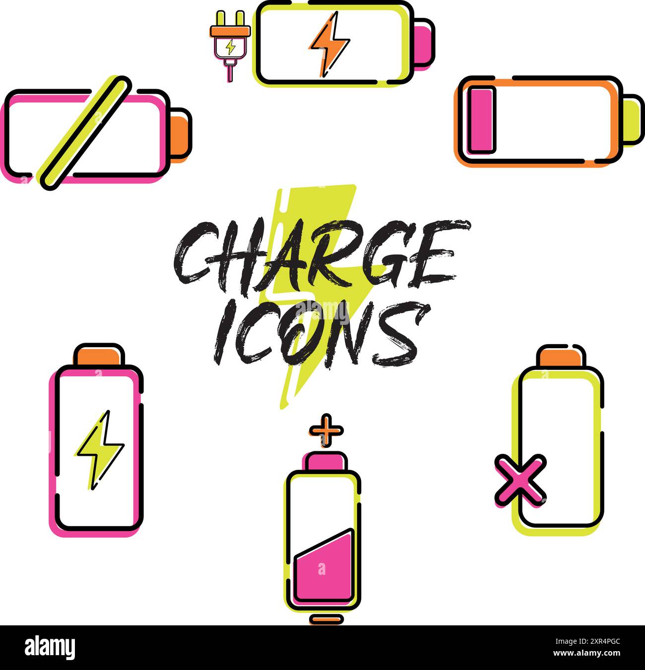 Set of Charge icon sketch Vector Stock Vector Image & Art - Alamy
