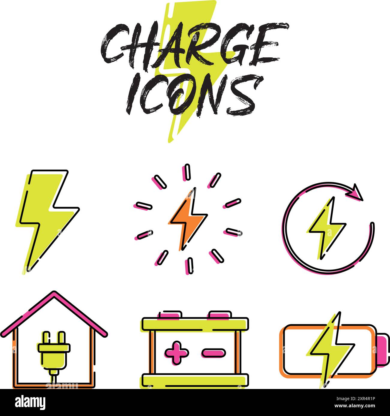 Set of Charge icon sketch Vector Stock Vector Image & Art - Alamy