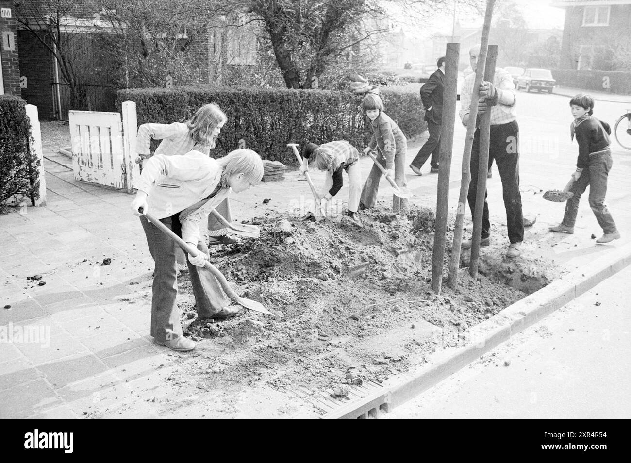 Planting a tree Verspronckweg, Trees, 03-04-1974, Whizgle Dutch News ...