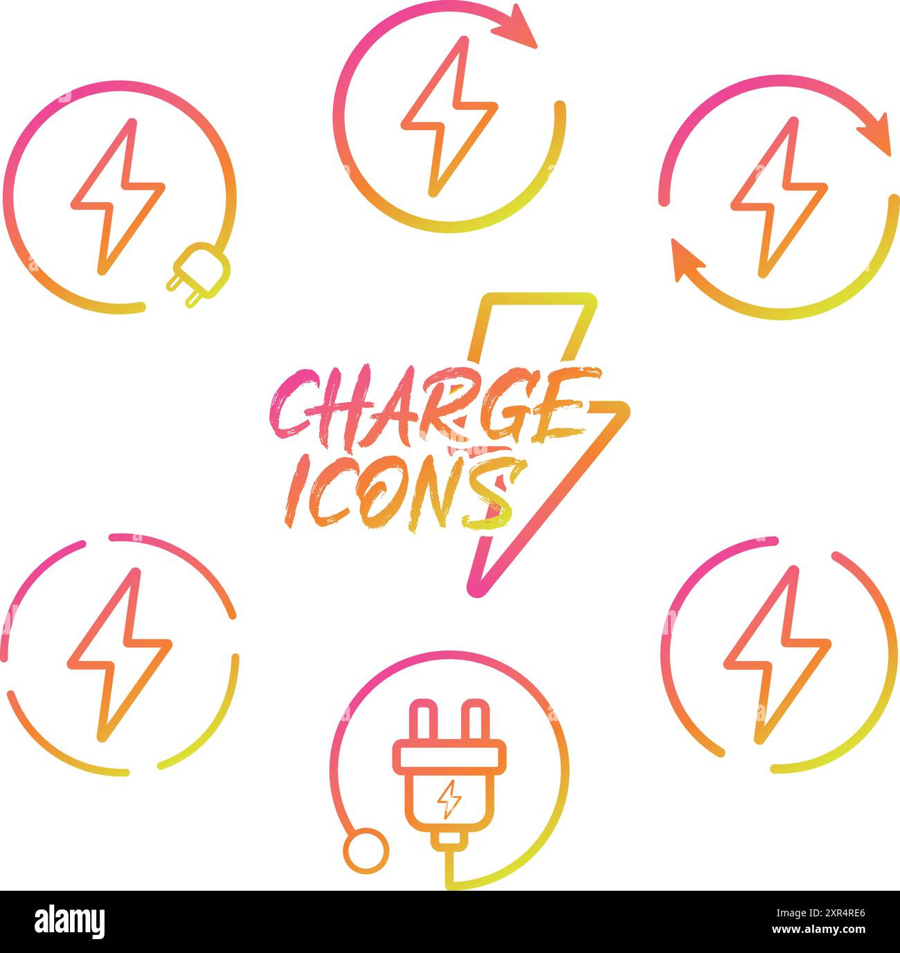 Set of Charge icon sketch Vector Stock Vector Image & Art - Alamy