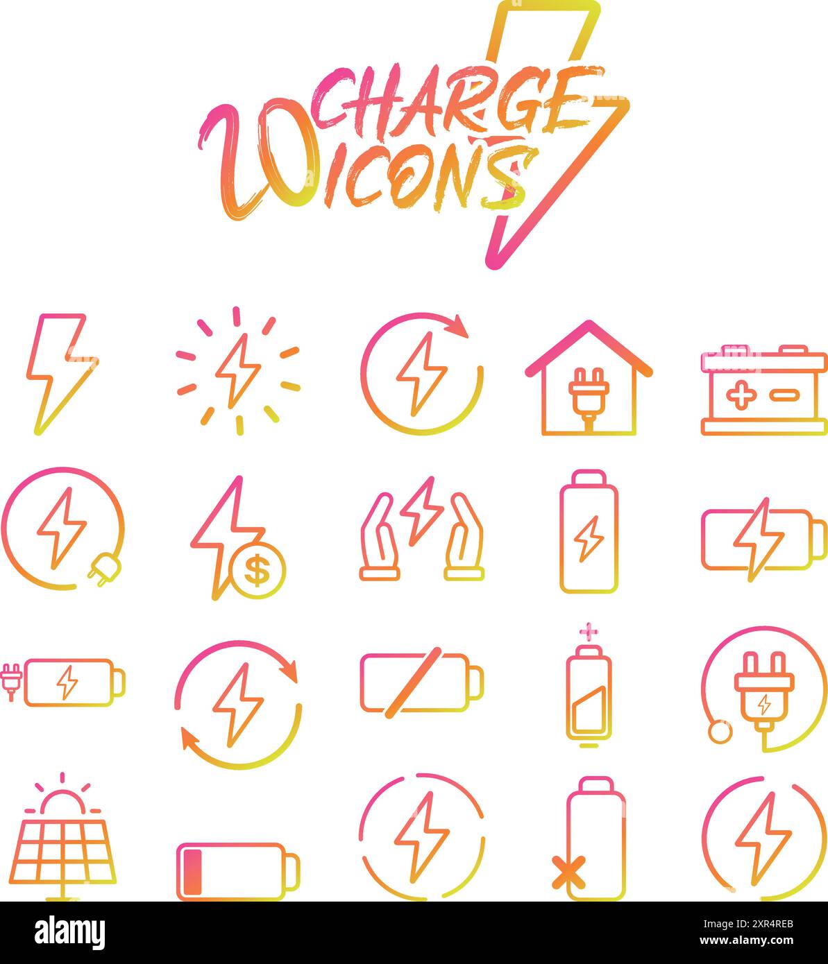 Set of Charge icon sketch Vector Stock Vector Image & Art - Alamy