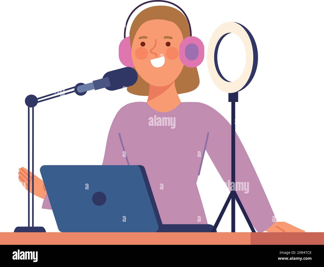 Streamer microphone Stock Vector Images - Alamy