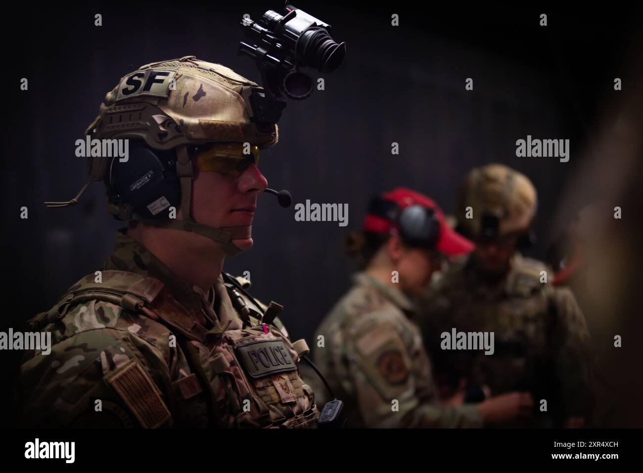 An Airman assigned to the 153d Airlift Wing Security Forces Squadron ...