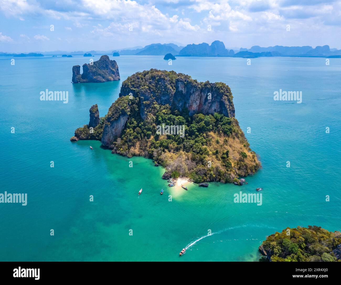 Aerial view of Koh Pakbia or Phak Bia island in Krabi, Thailand Stock ...