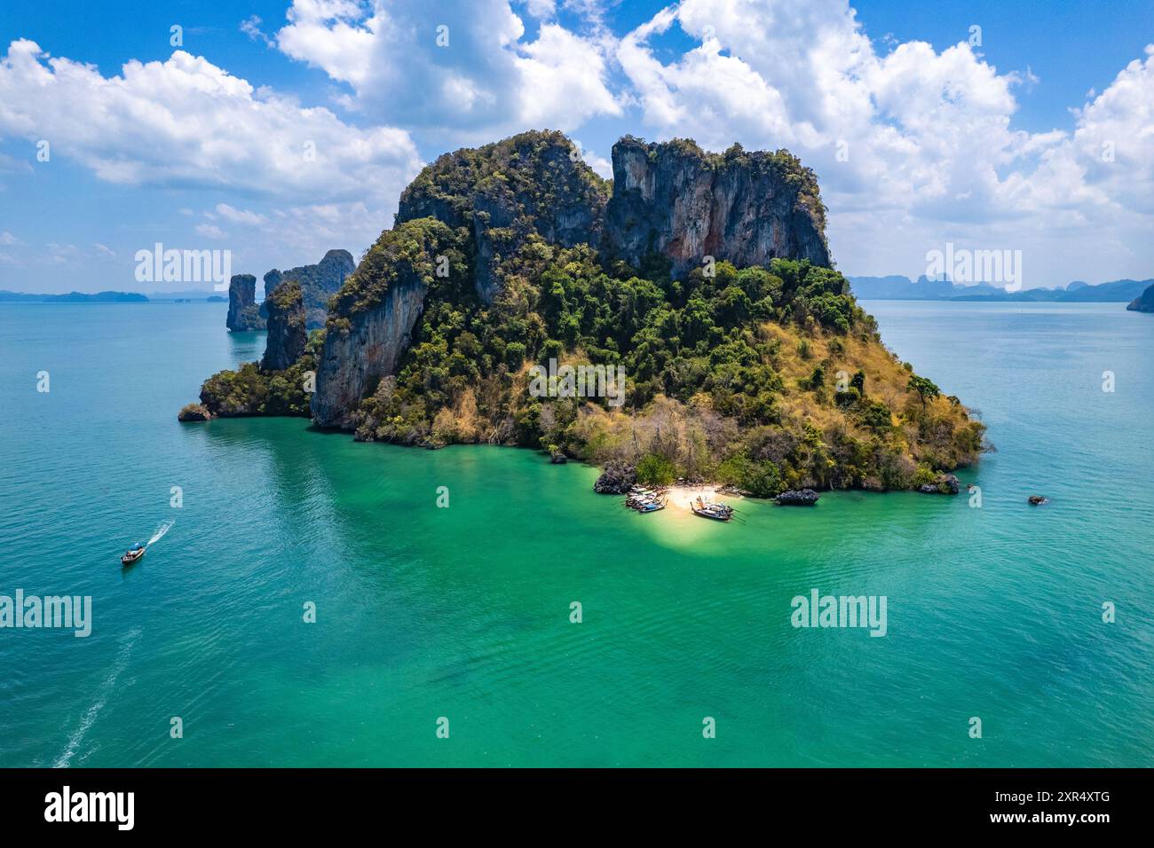 Aerial view of Koh Pakbia or Phak Bia island in Krabi, Thailand Stock ...