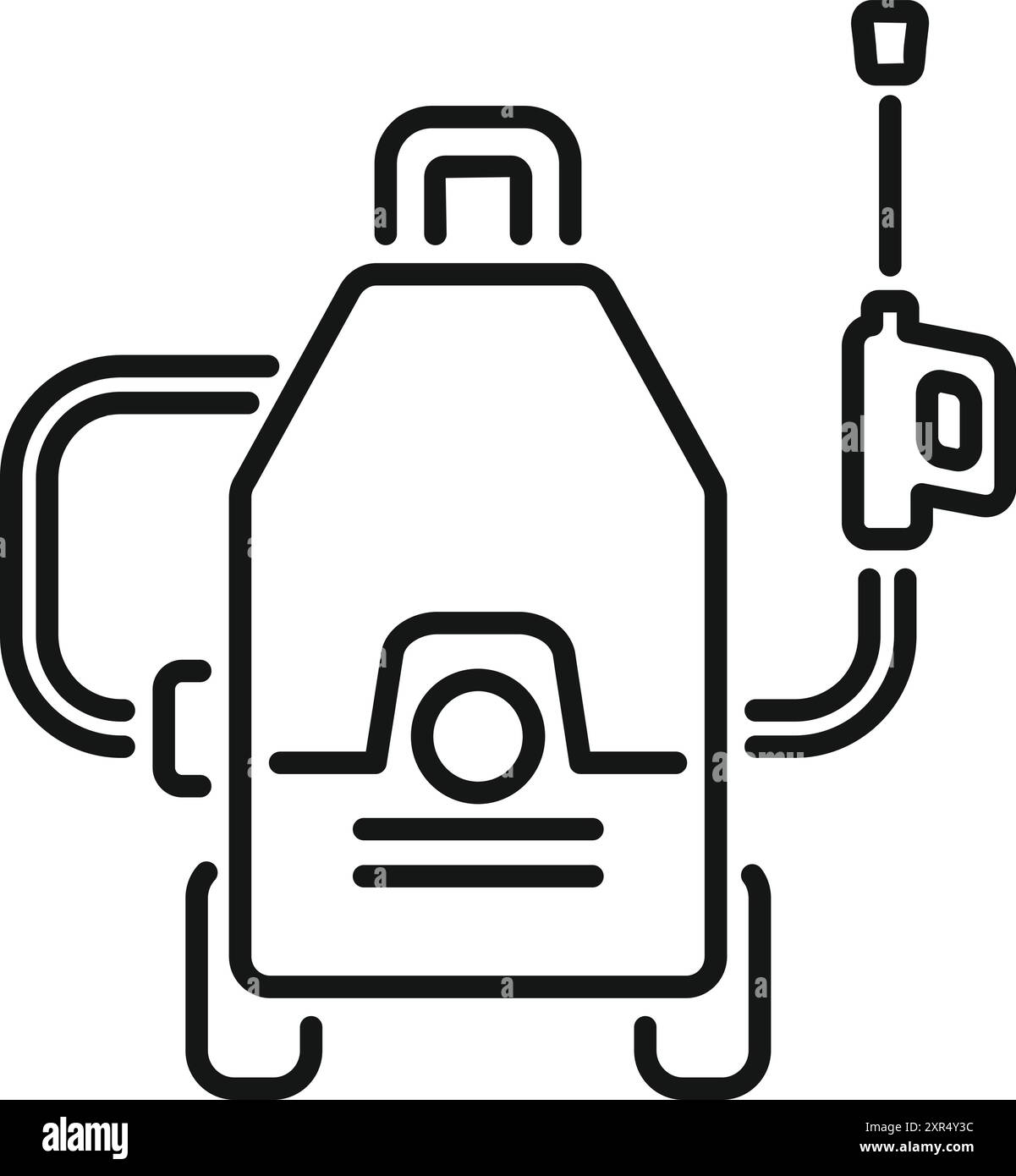 Line drawing of a pressure washer, a cleaning tool using high pressure ...