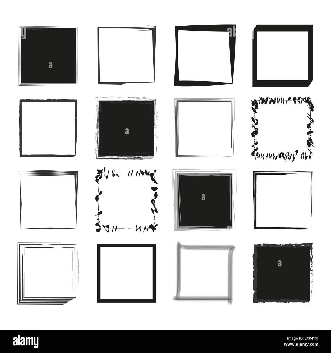 Square frame icons. Various black outlines. Abstract border designs. Vector graphic Stock Vector ...