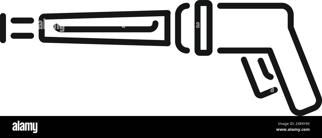 Simple line drawing of a sealant gun applying silicone or glue Stock ...