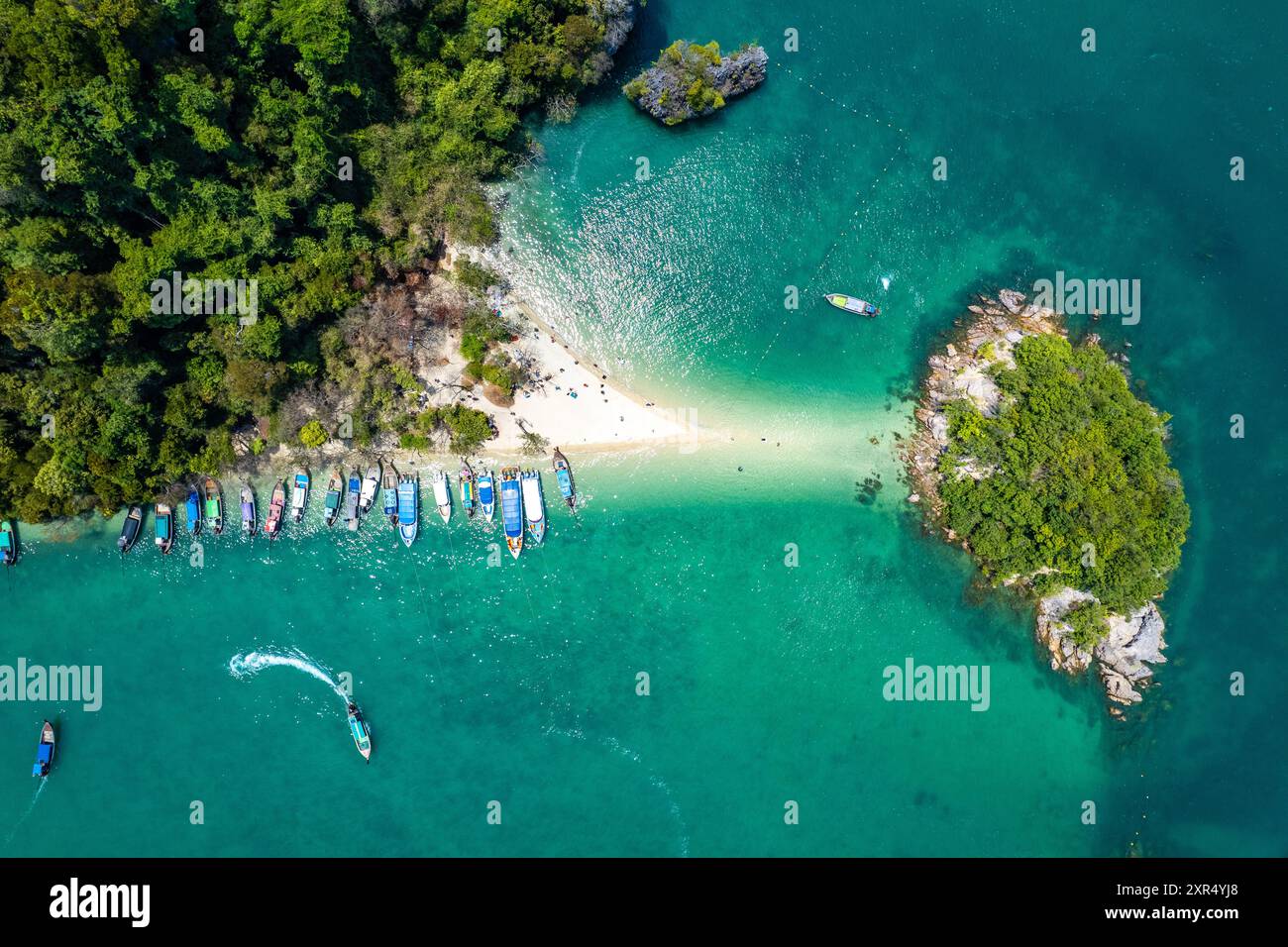 Aerial view of Koh Pakbia or Phak Bia island in Krabi, Thailand Stock ...