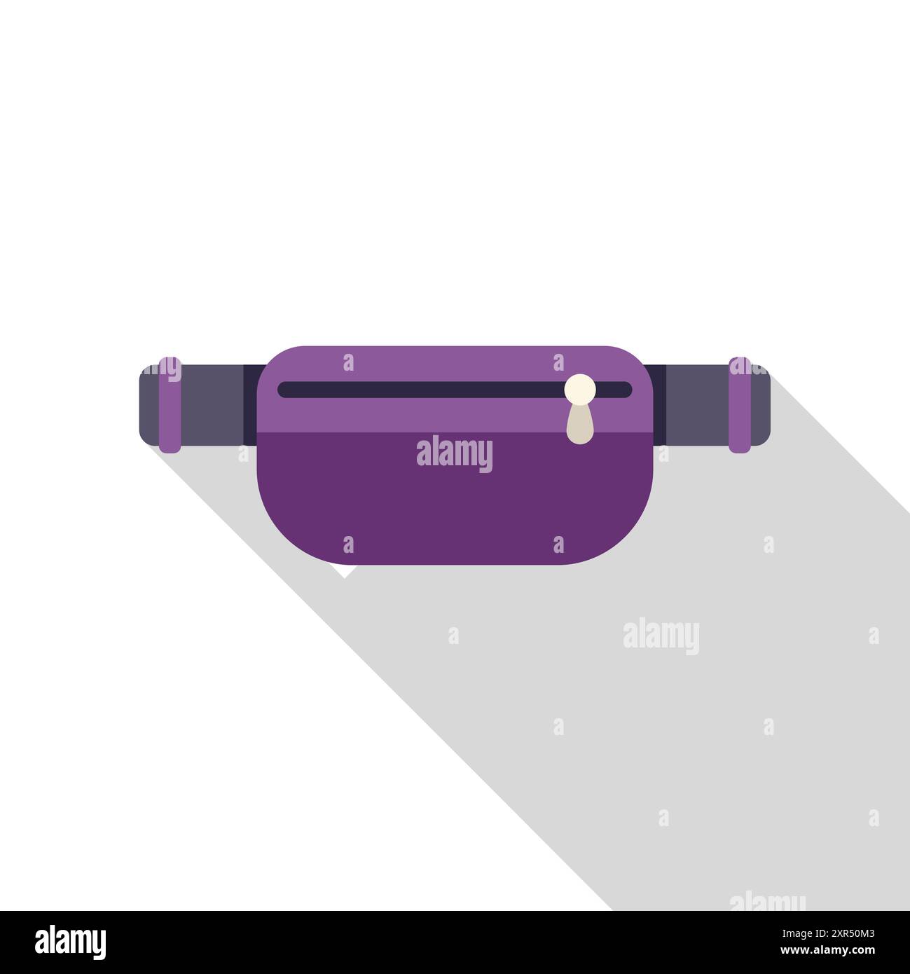 Purple waist bag making long shadow on white background Stock Vector ...
