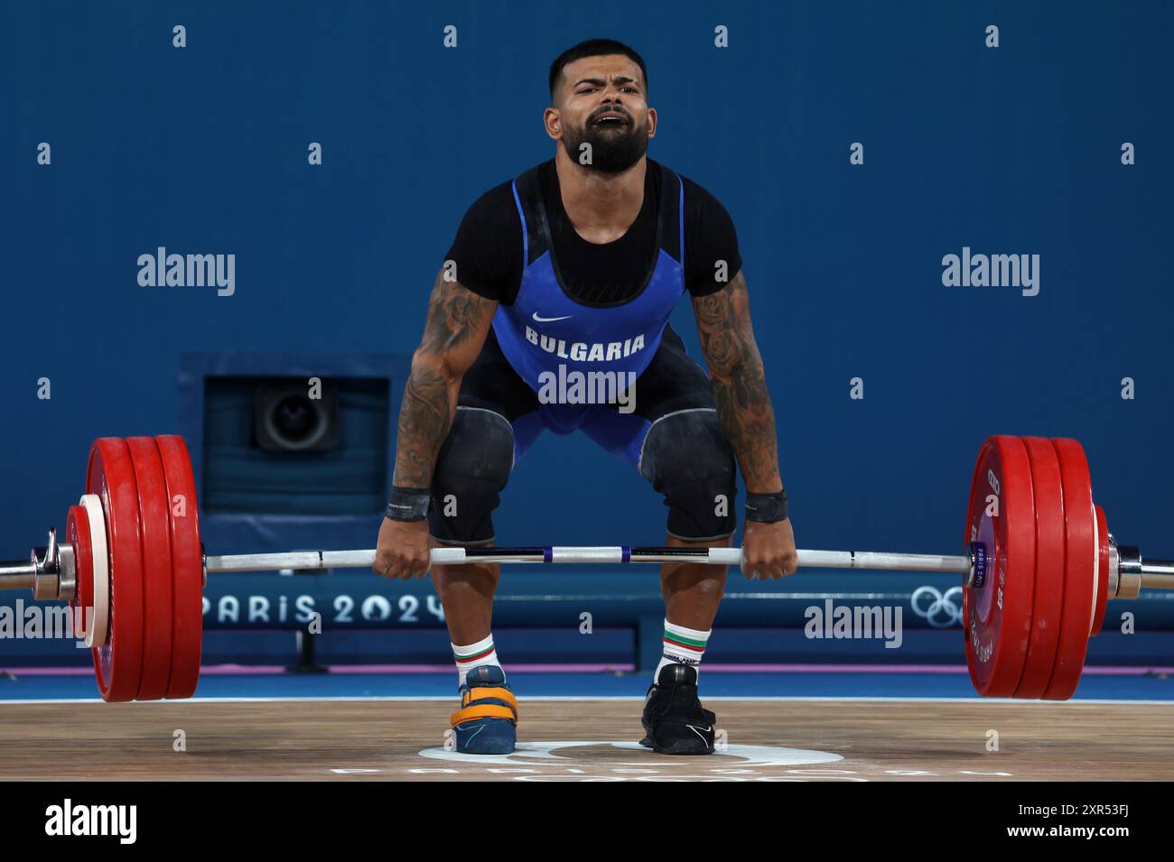 Paris, France. 08th Aug, 2024. Rizki Juniansyah of Indonesia celebrates ...