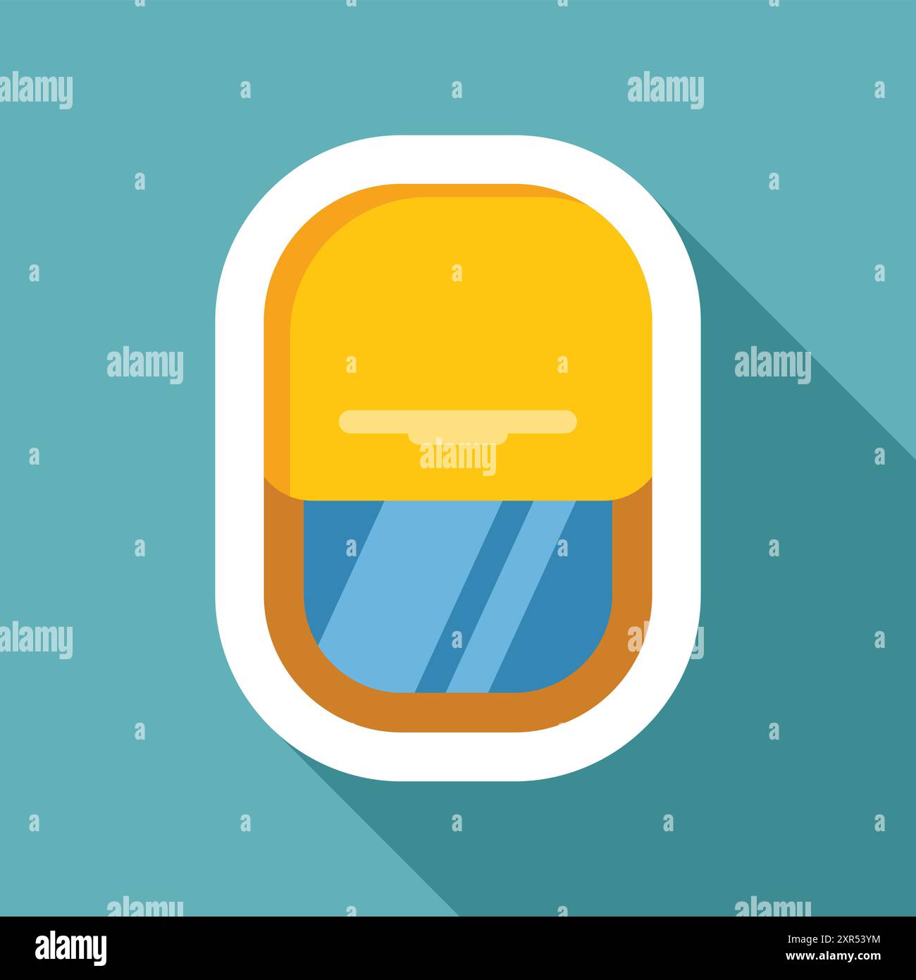 Cartoon airplane window is showing a beautiful blue sky, perfect for ...