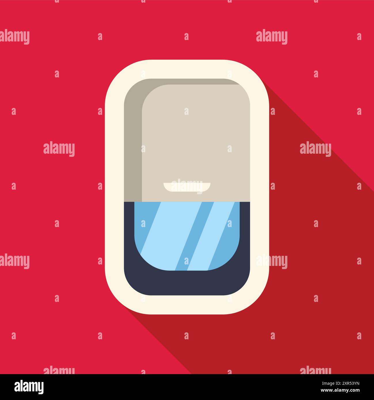 Airplane window is closed with a curtain, blue sky is seen Stock Vector ...