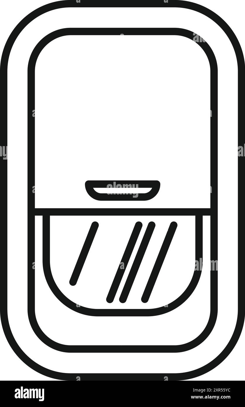 Minimalist outline icon of a closed airplane window, perfect for travel ...