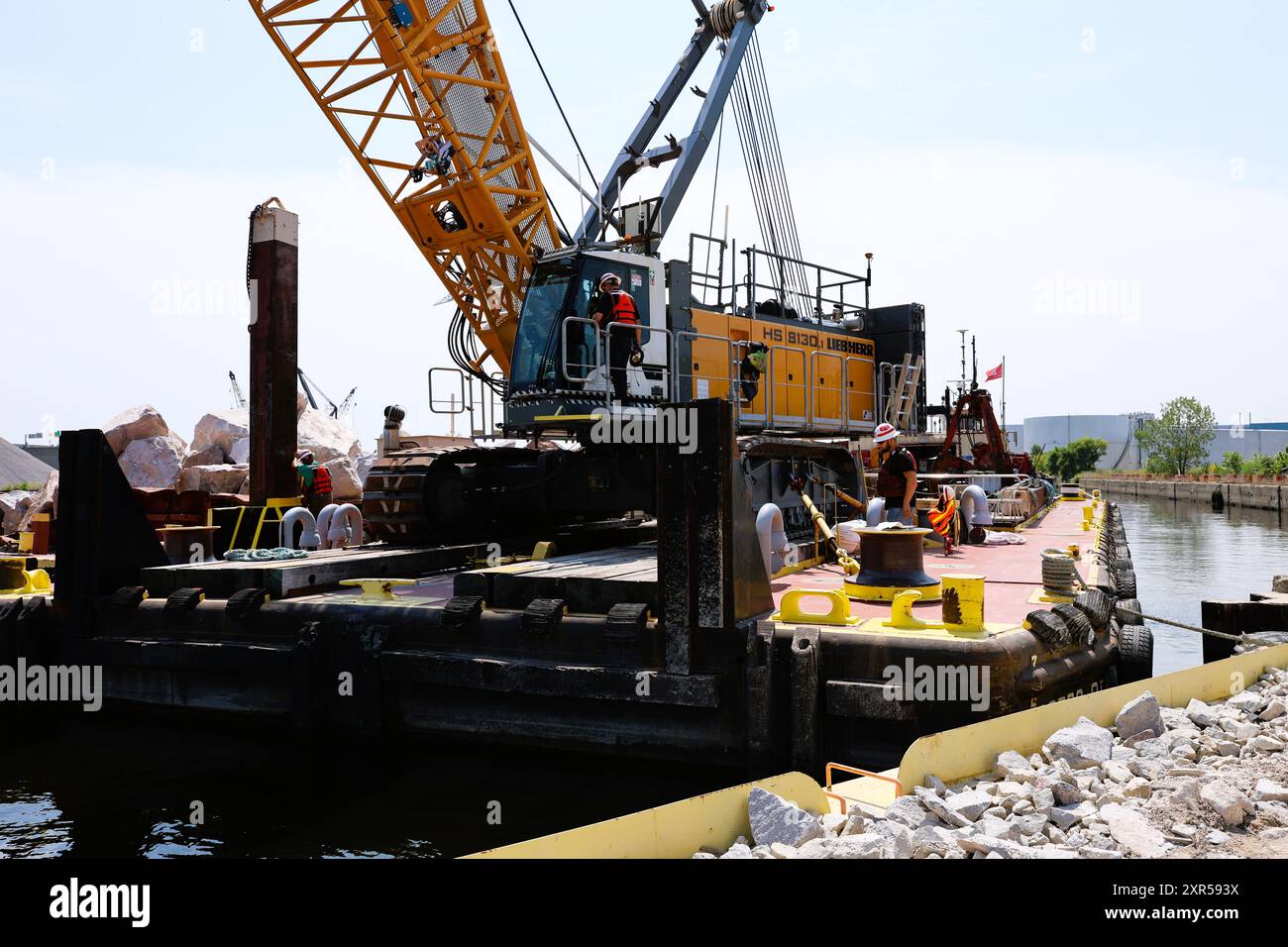 Crew members of the Lake Michigan Floating Plant with the U.S. Army ...