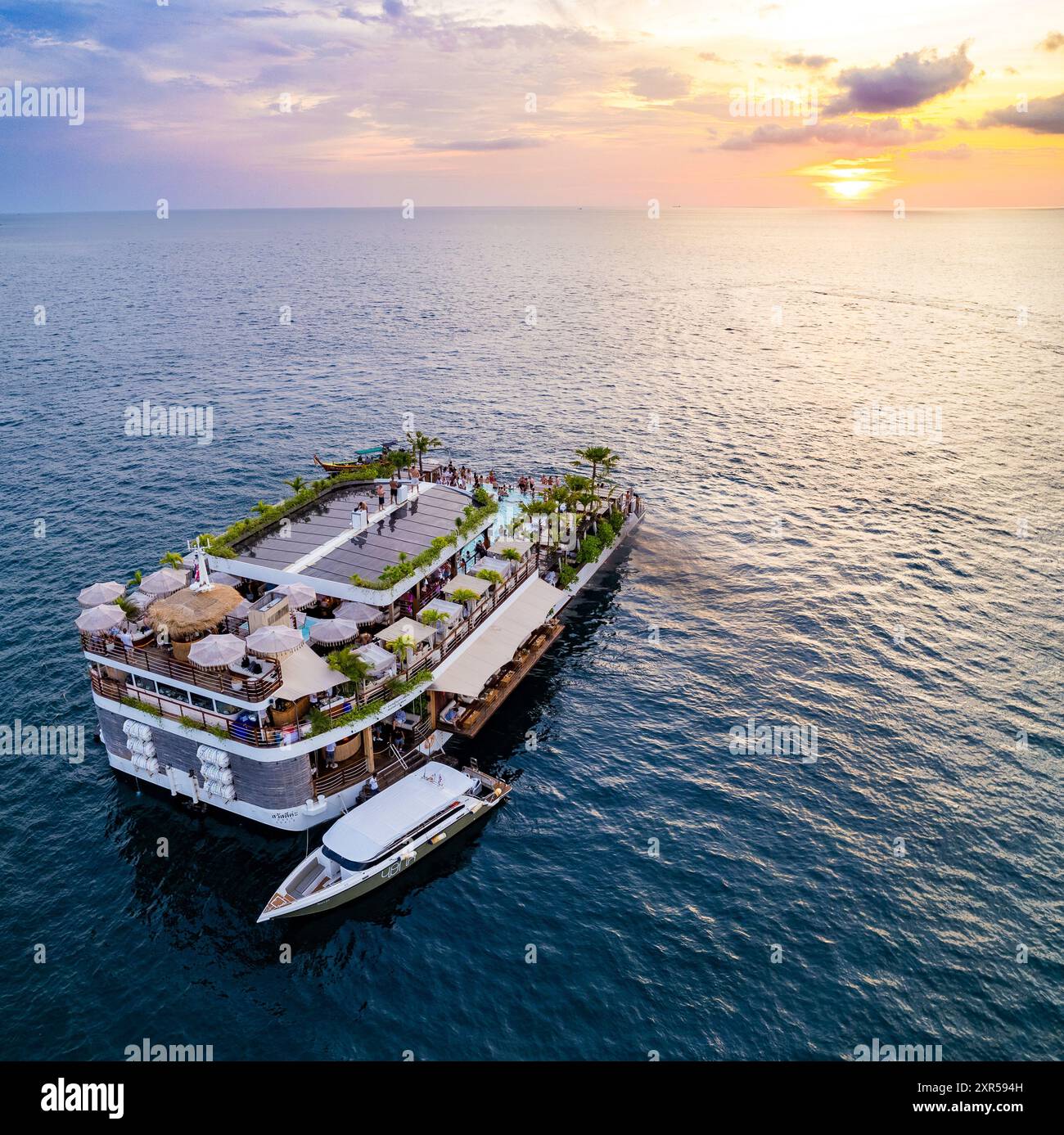 Aerial view of floating beach club in Phuket, Thailand Stock Photo - Alamy