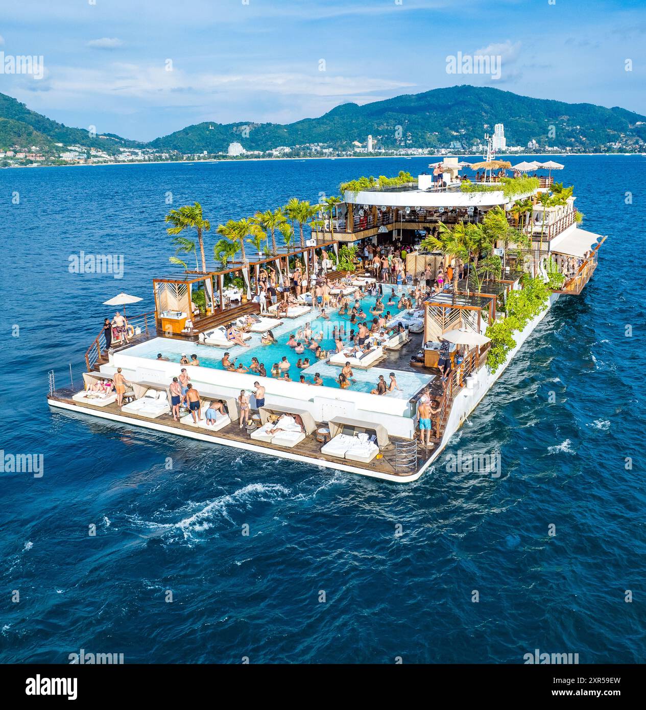 Aerial view of floating beach club in Phuket, Thailand Stock Photo - Alamy