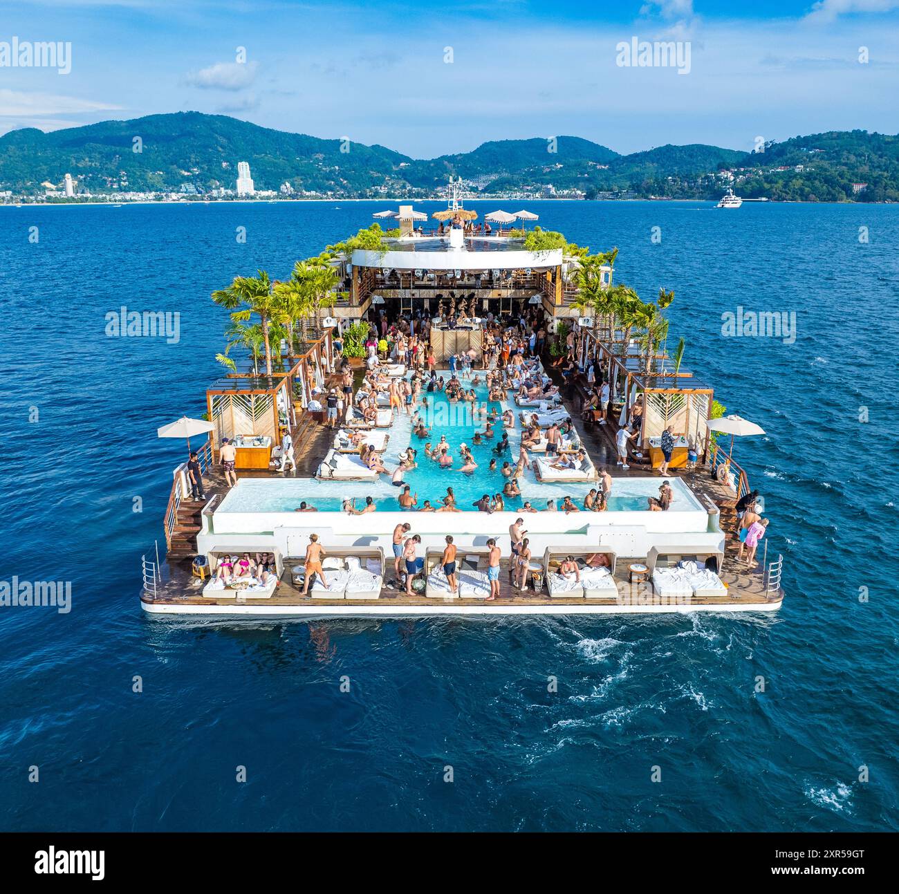 Aerial view of floating beach club in Phuket, Thailand Stock Photo - Alamy