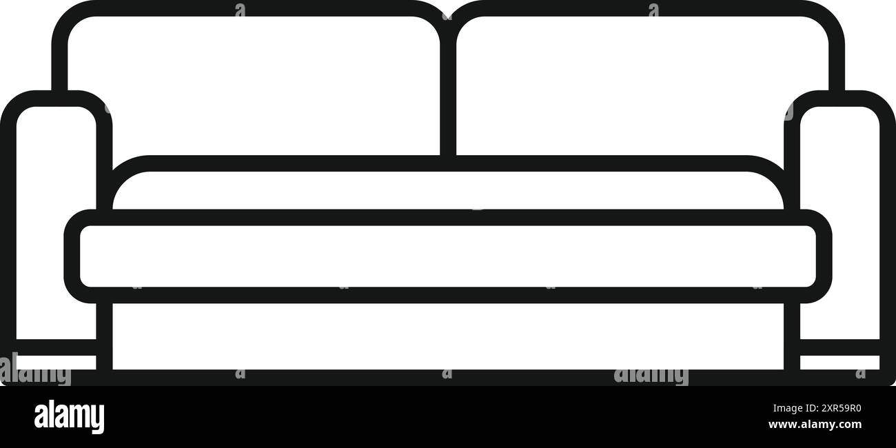Simple line icon of a sofa bed transforming into a comfortable bed ...