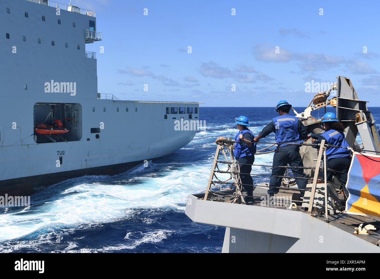 Sailors aboard Arleigh-Burke class guided-missile destroyer USS Kidd ...