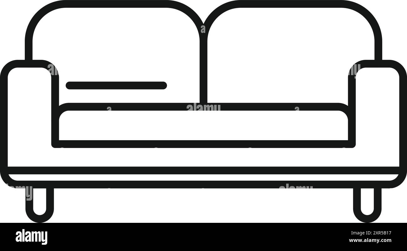Simple line drawing of a sofa with backrest and armrests Stock Vector ...
