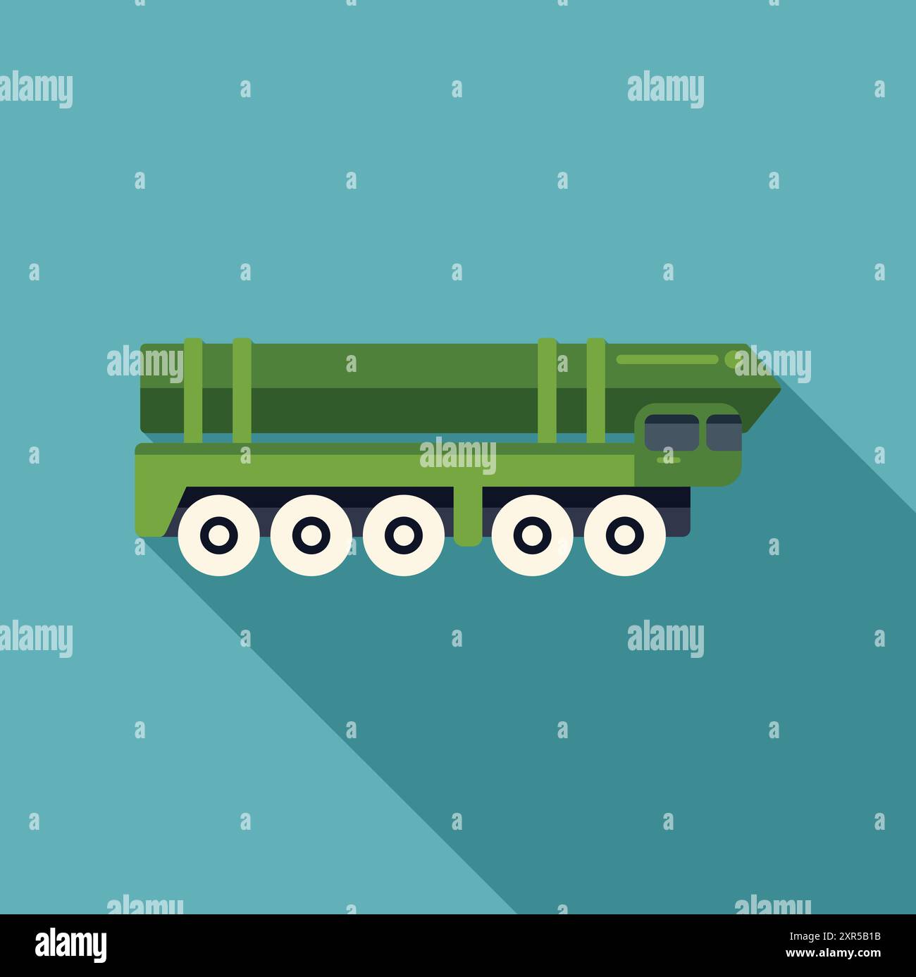 Intercontinental ballistic missile launcher carrying nuclear weapon ...