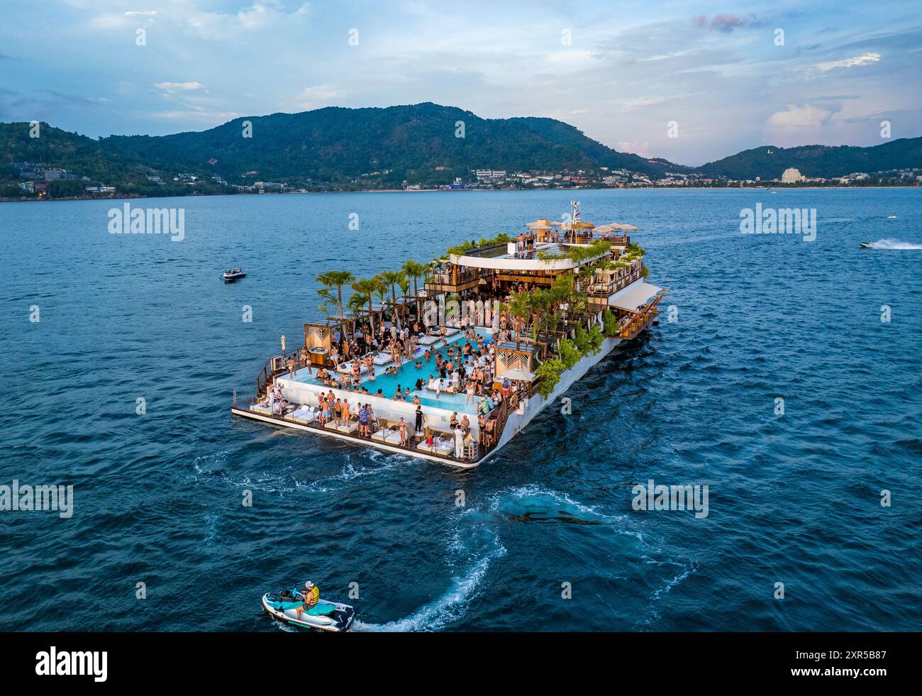 Aerial view of floating beach club in Phuket, Thailand Stock Photo - Alamy
