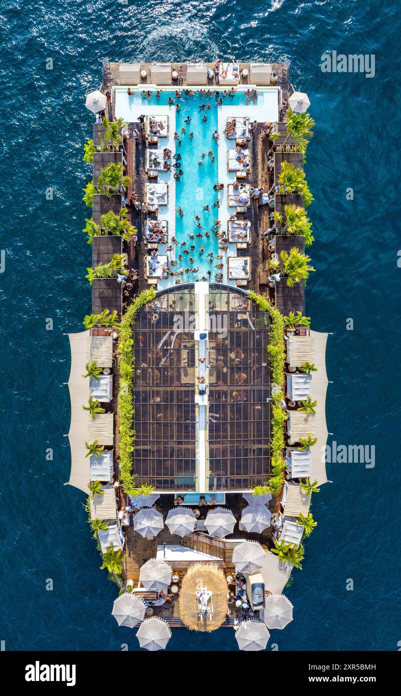 Aerial view of floating beach club in Phuket, Thailand Stock Photo - Alamy