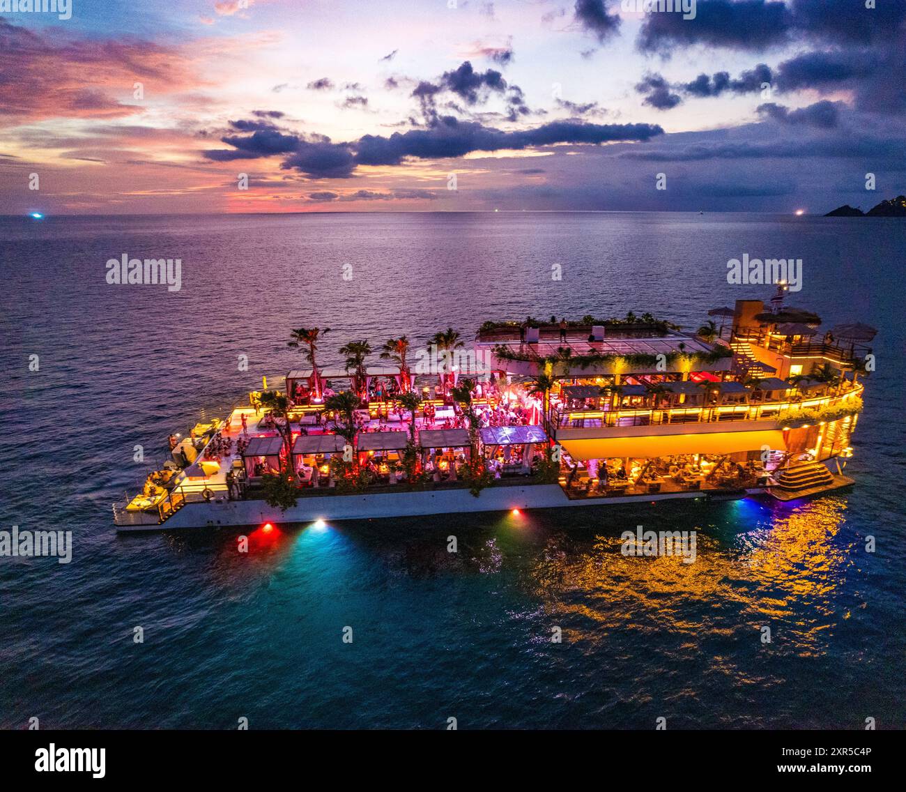 Aerial view of floating beach club in Phuket, Thailand Stock Photo - Alamy