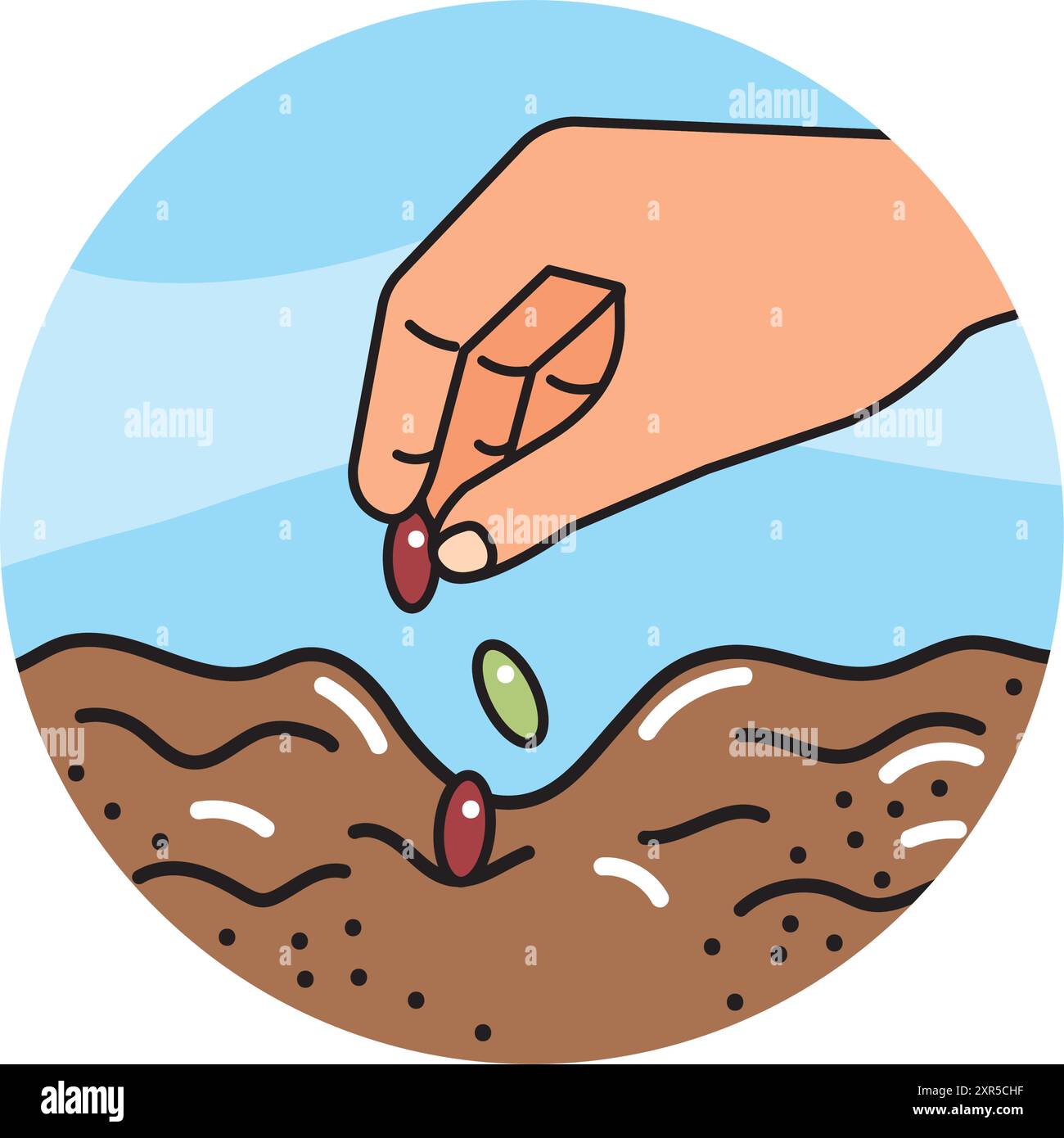 hand sowing seeds in the ground Stock Vector Image & Art - Alamy