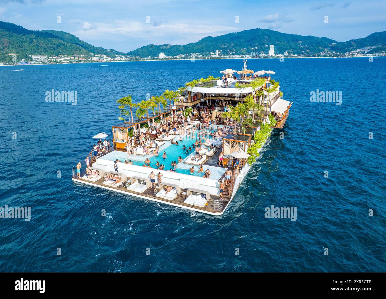 Aerial view of floating beach club in Phuket, Thailand Stock Photo - Alamy