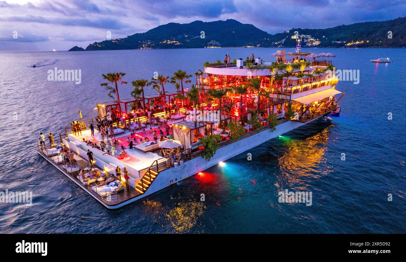 Aerial view of floating beach club in Phuket, Thailand Stock Photo - Alamy