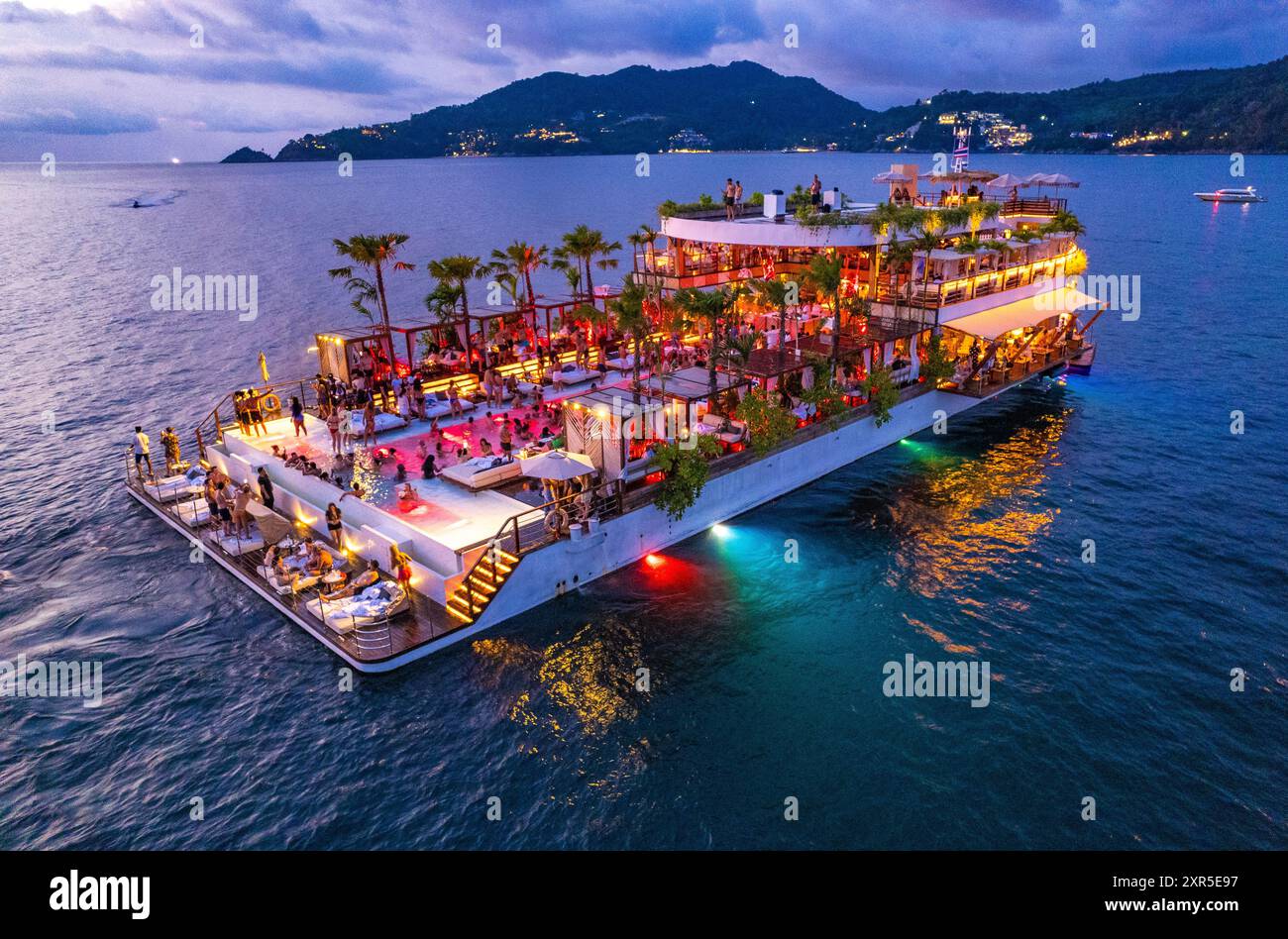 Aerial view of floating beach club in Phuket, Thailand Stock Photo - Alamy
