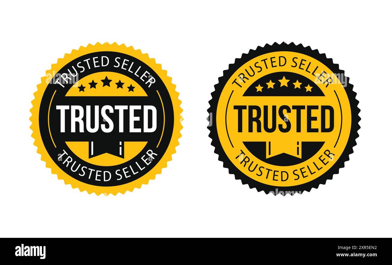 Trusted seller vector modern circle design, for icon, logo, seal, tag ...