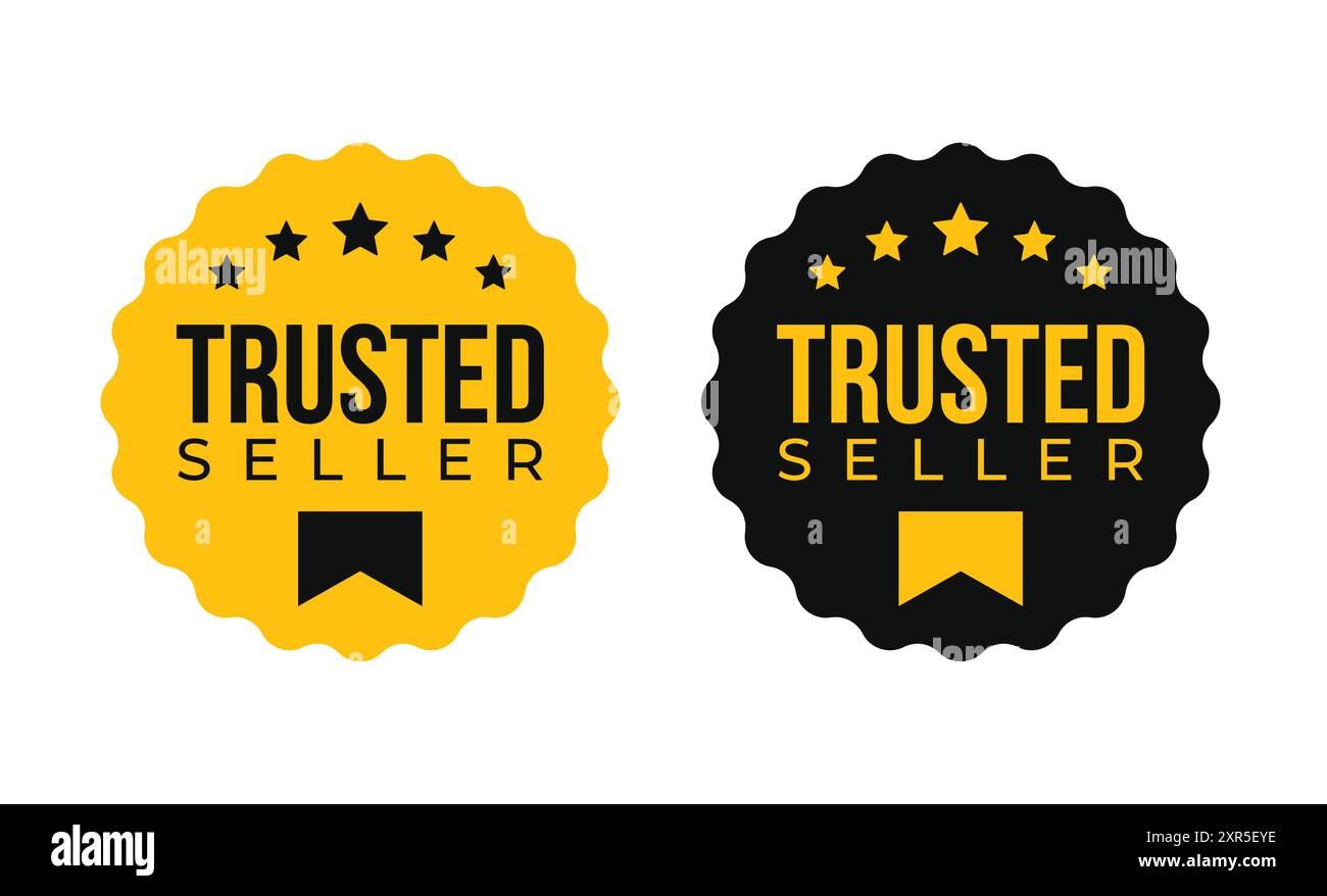 Trusted seller vector modern circle design, for icon, logo, seal, tag ...