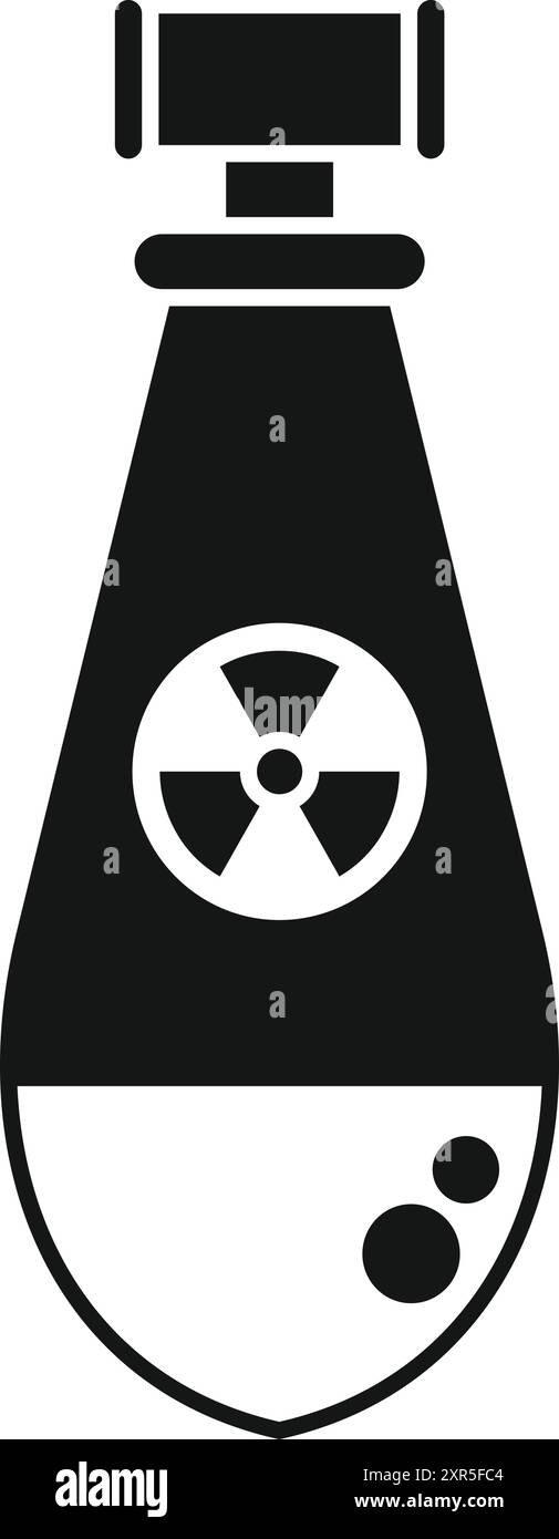 Simple black and white illustration of an atomic bomb representing the ...