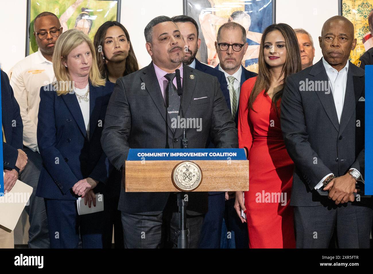 Police Commissioner Edward Caban speaks as Mayor Eric Adams makes ...