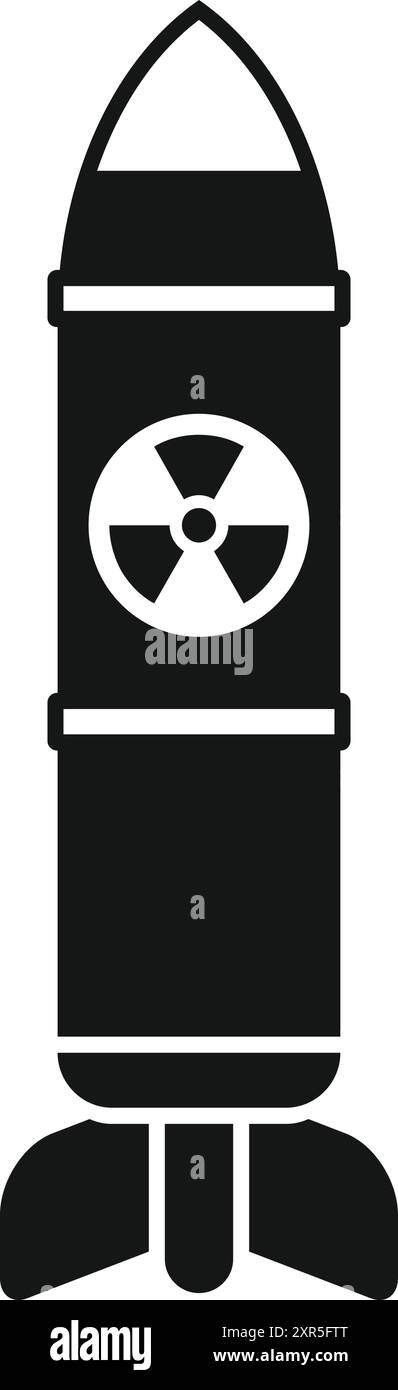 Black and white icon of an intercontinental ballistic missile carrying ...
