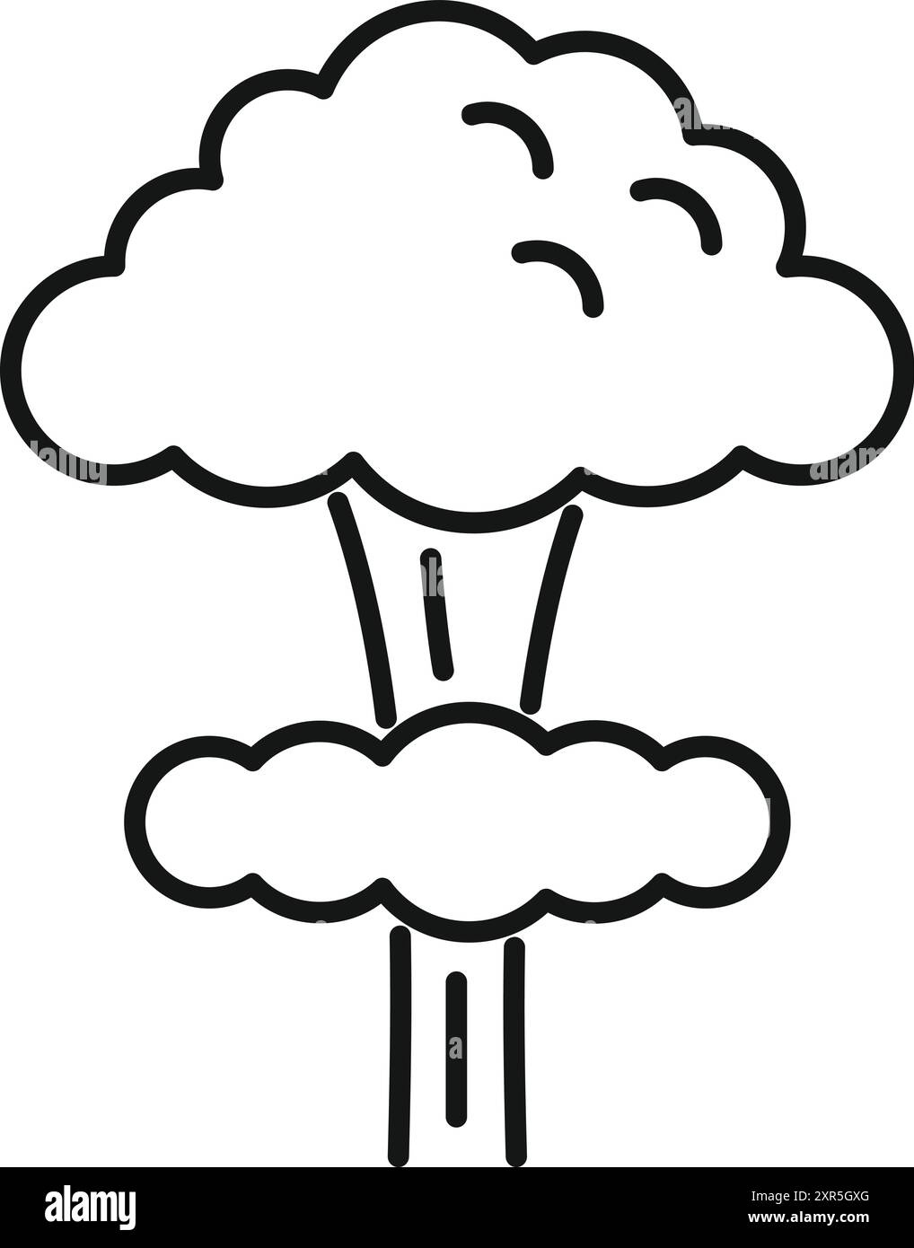 Nuclear explosion mushroom cloud growing expanding danger icon Stock ...