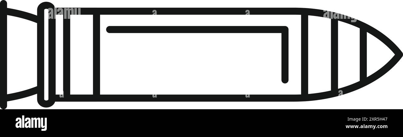 Artillery rocket military missile weapon launching warhead icon outline ...