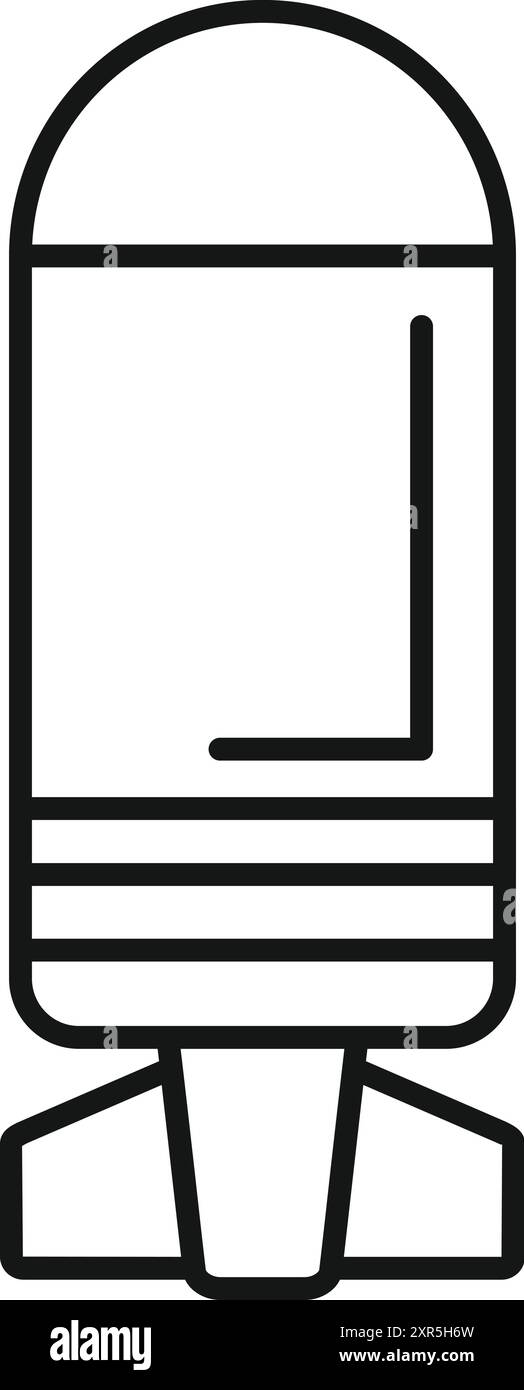 Line art illustration of an air bomb, representing concepts of war ...