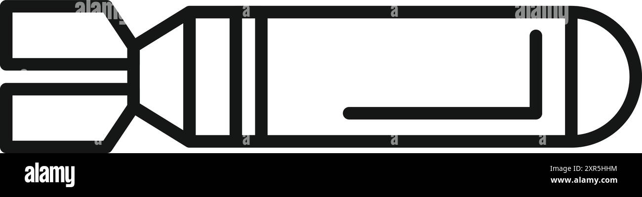Simple aerial bomb falling down with its fins deployed, a concept of ...