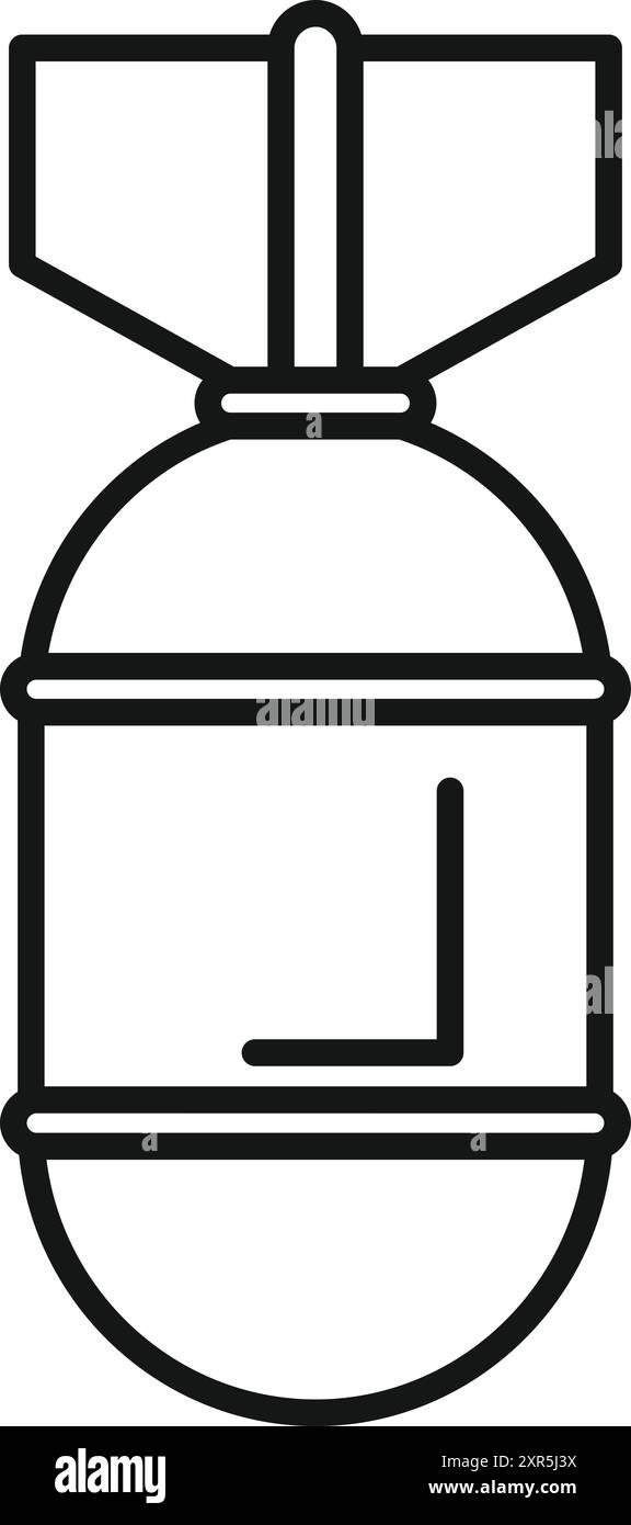 Simple line art icon of a nuclear bomb falling down Stock Vector Image ...