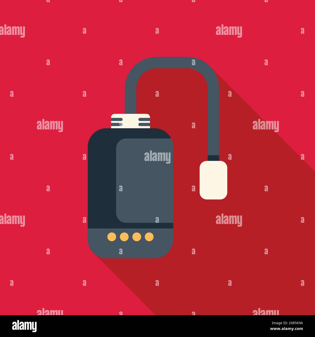 External hard drive icon in flat style on a red background Stock Vector ...