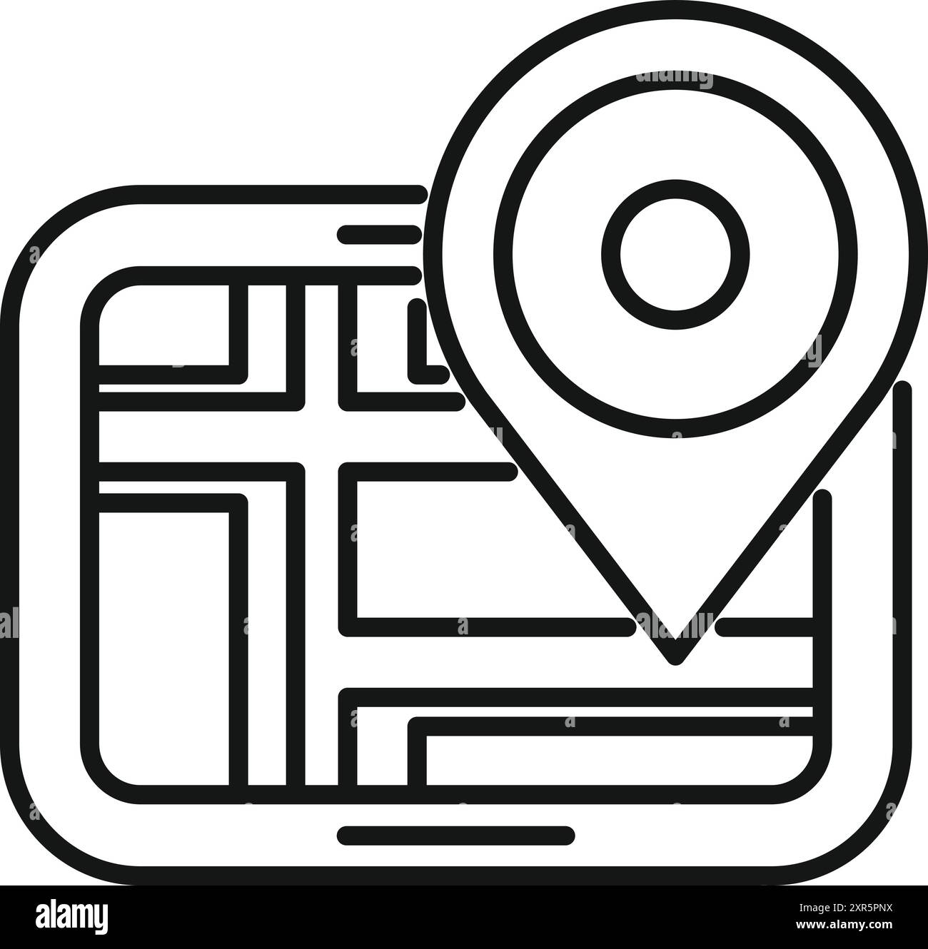Location pin is marking an address on a digital tablet gps map Stock Vector Image & Art - Alamy